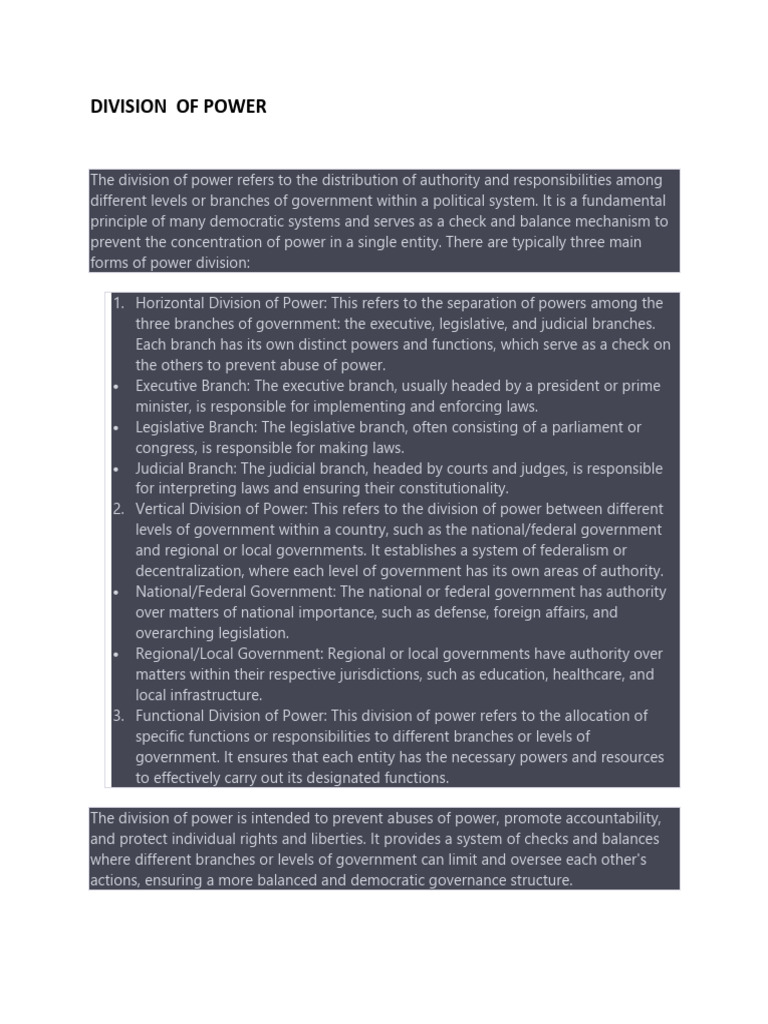 Division of Power | PDF