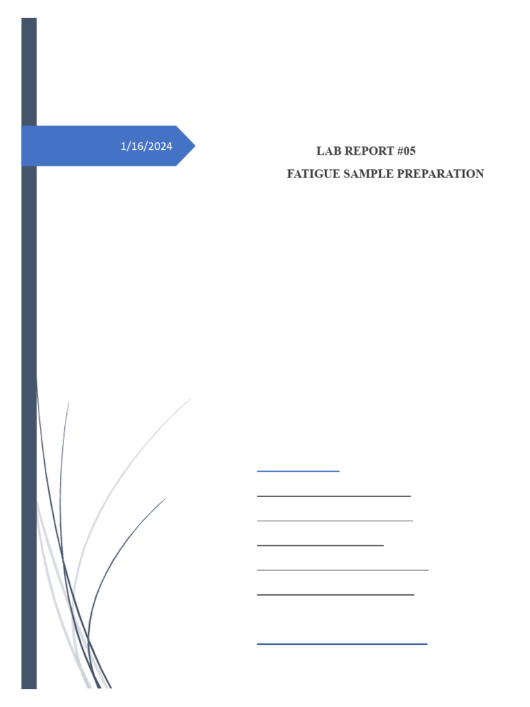 LAB 5 FATIGUE SAMPLE PREPARATION | PDF LAB 5 FATIGUE SAMPLE PREPARATION | PDF