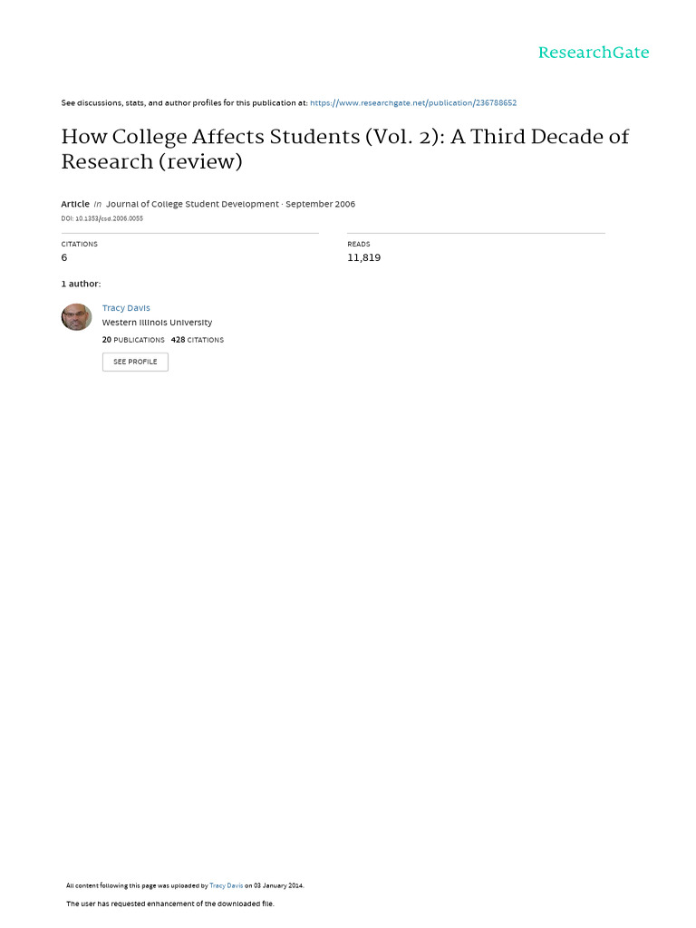 How College Affects Students (Vol. 2) : A Third Decade of Research ...