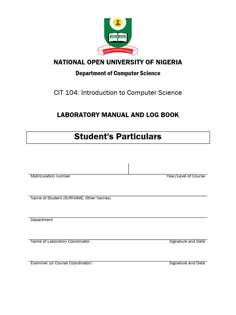 CIT 104 Practical - Log Book - MODIFIED | PDF
