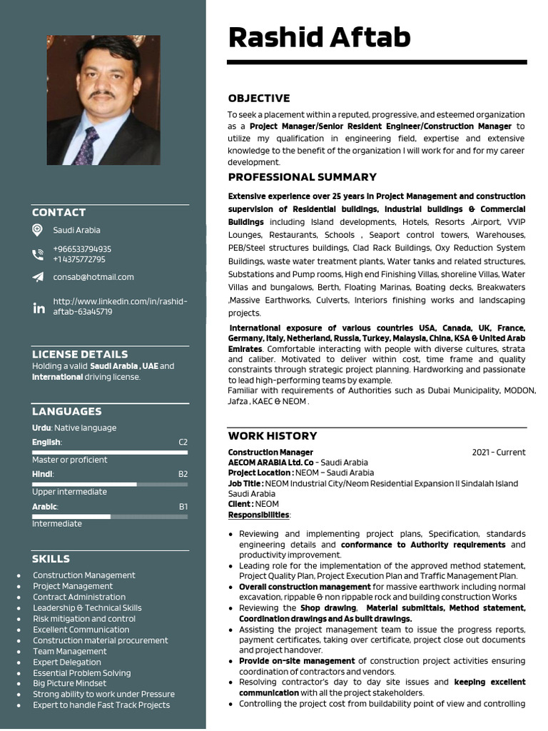 Rashid Aftab CV 24 | PDF