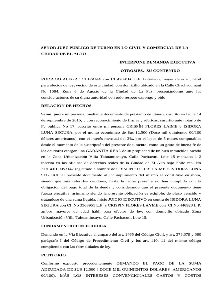 PRACTICA 21 DEMANDA EJECUTIVA | PDF