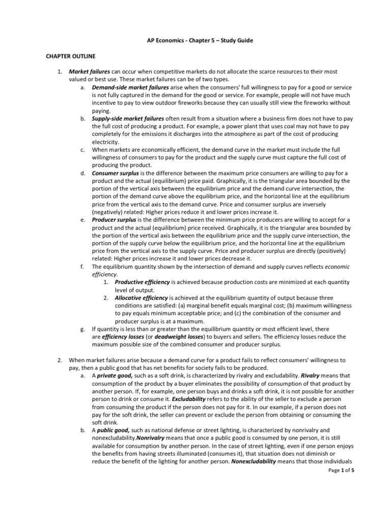 Economics Study Guides CH 5 | PDF | Economic Surplus | Externality