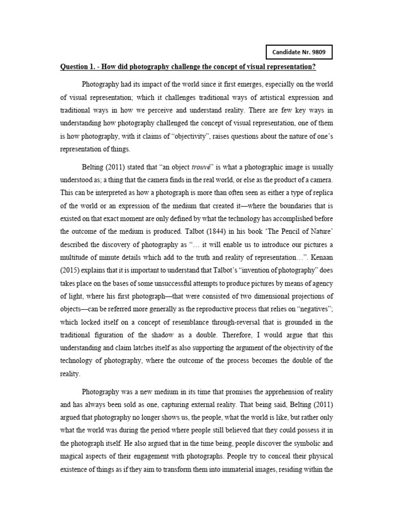 Photography Challenge The Concept of Visual Representation and The ...