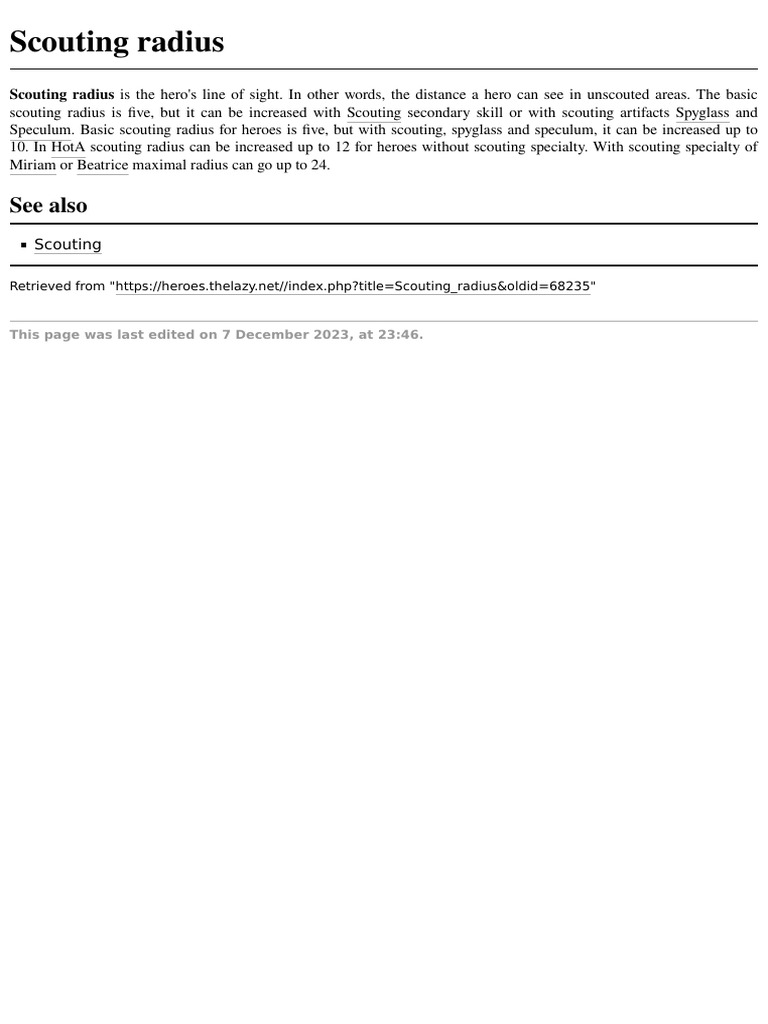 Scouting Radius - Heroes 3 Wiki | PDF