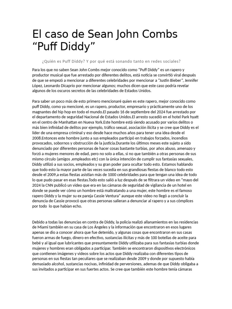 Puff Diddy | PDF | Novela negra, policíaca y suspenso