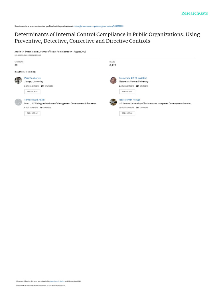 Internal Control | PDF | Linear Regression | Business