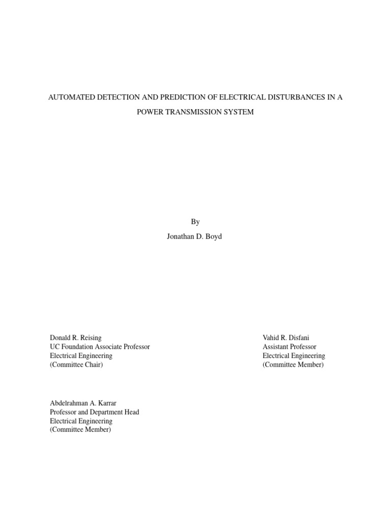 Automated Detection and Prediction of Electrical Disturbances in | PDF