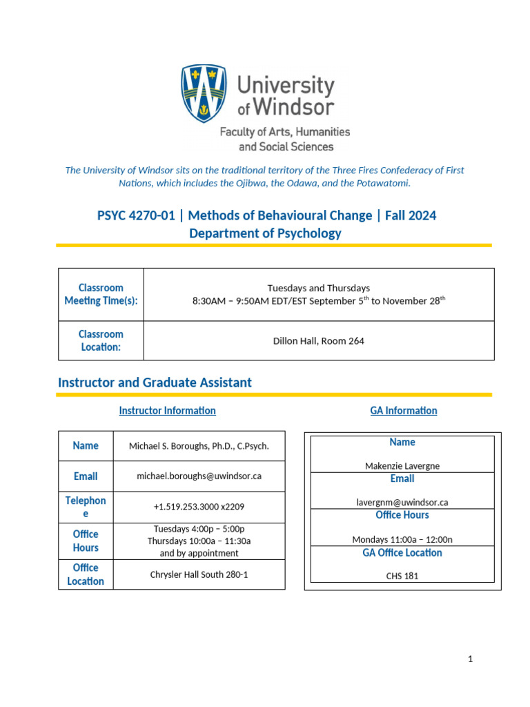 PSYC 4270 Syllabus F 2024 Draft | PDF | Apa Style | Reinforcement