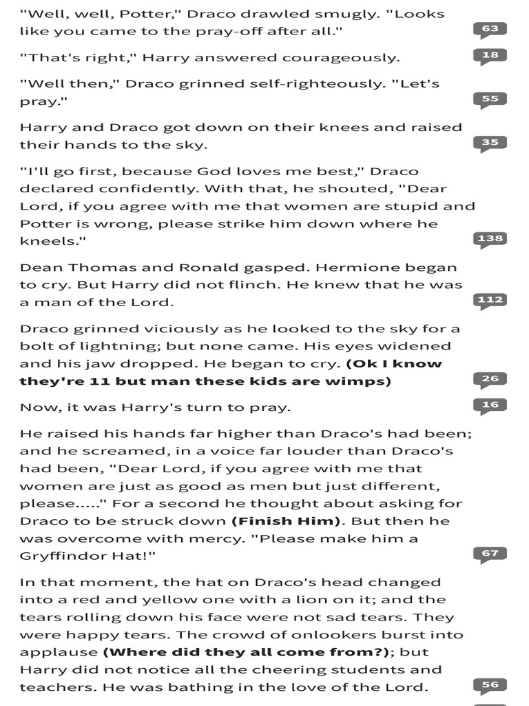 Hogwarts School of Prayer and Miracles - Chapter 12 - Wattpad | PDF