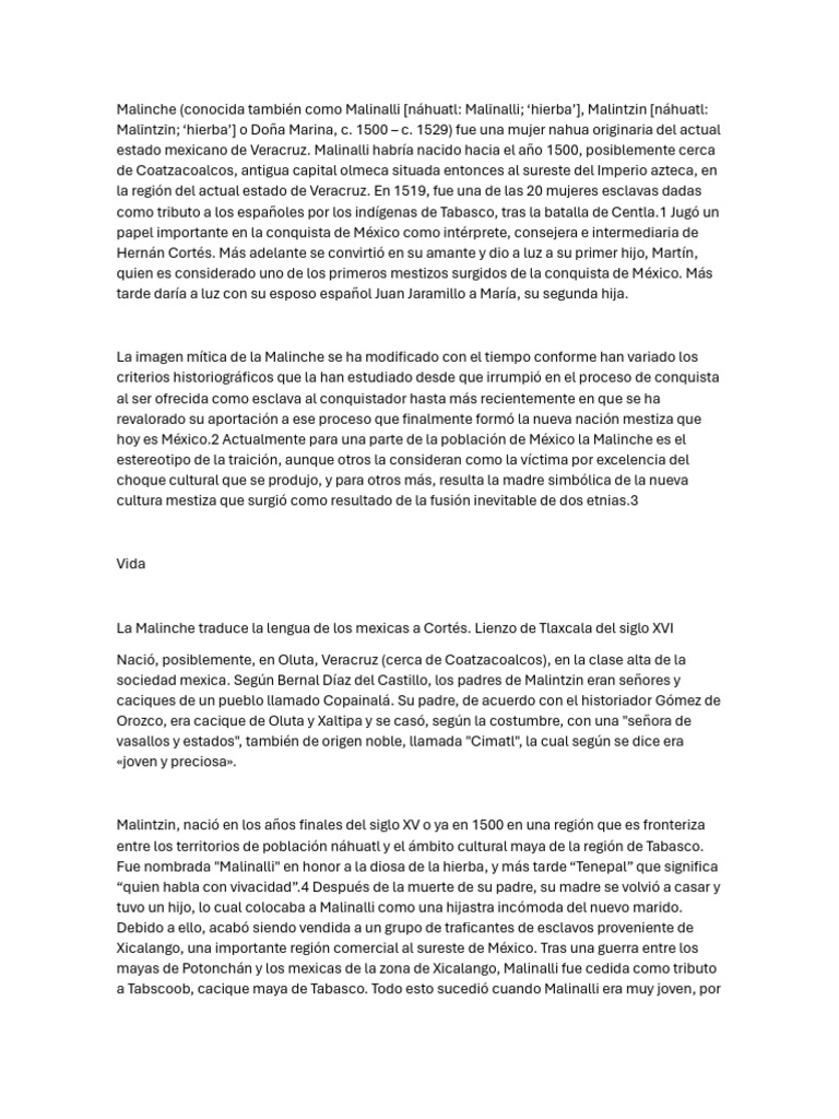 La Malinche - Doña Marina | PDF