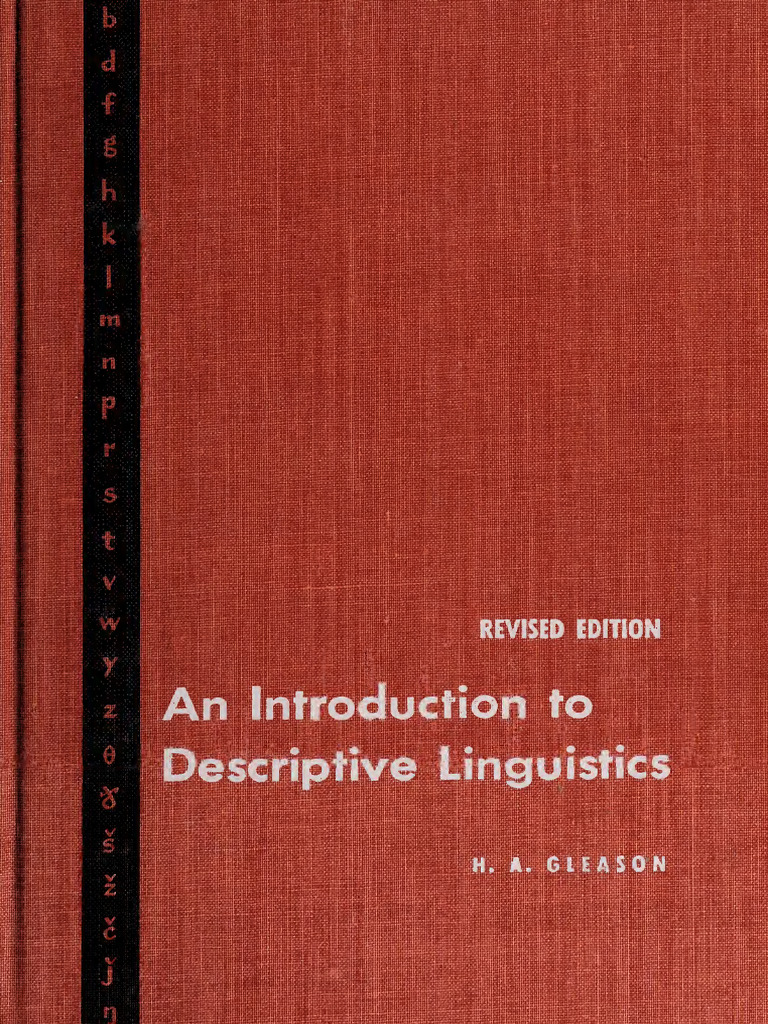 Henry Allan Gleason Jr. - An Introduction To Descriptive Linguistics ...