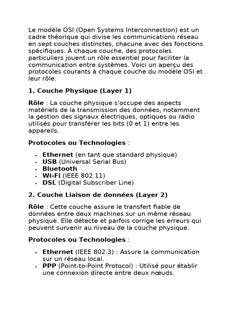 Le Modèle OSI | PDF