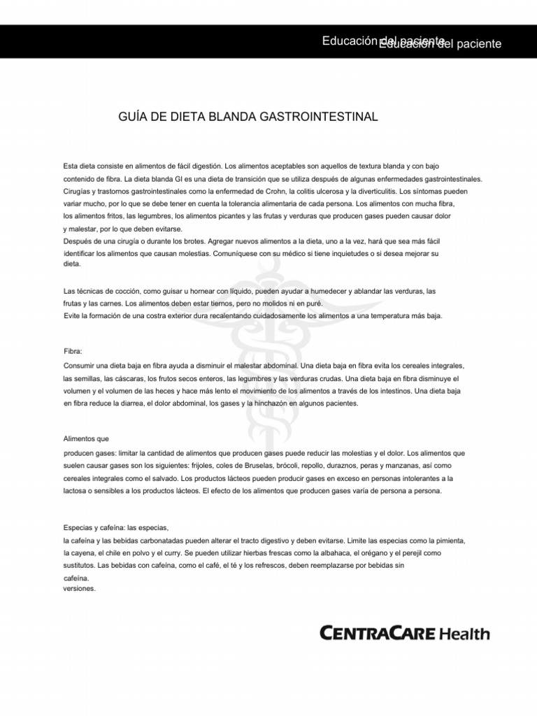 GI Gastrointestinal Soft Diet | PDF