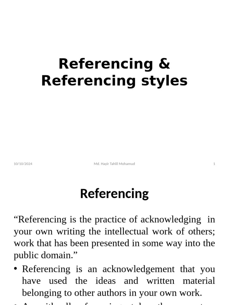 RESEARCH lec 7 Referencing & Referencing styles | PDF