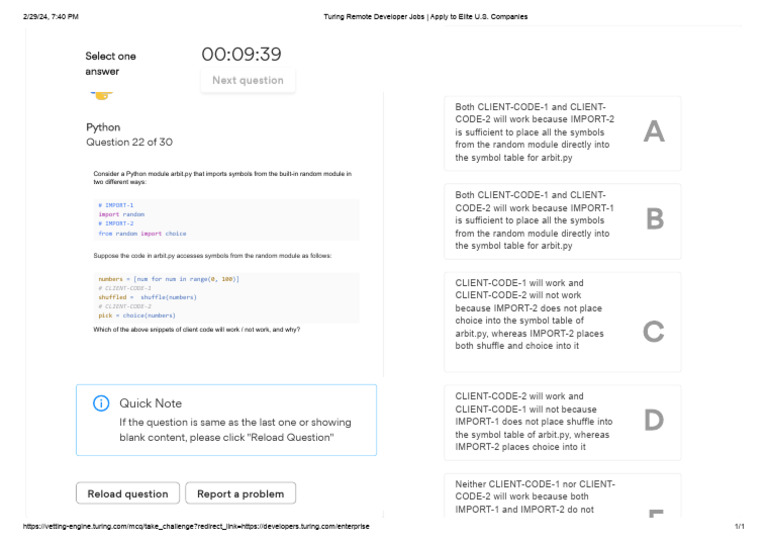Select One Answer: Next Question | PDF