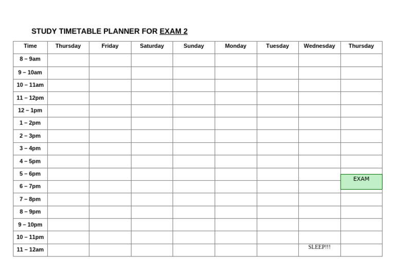 F24 Study Plan Template | PDF