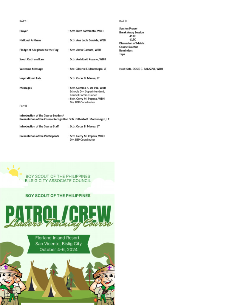 Opening Program Scouting 1 | PDF