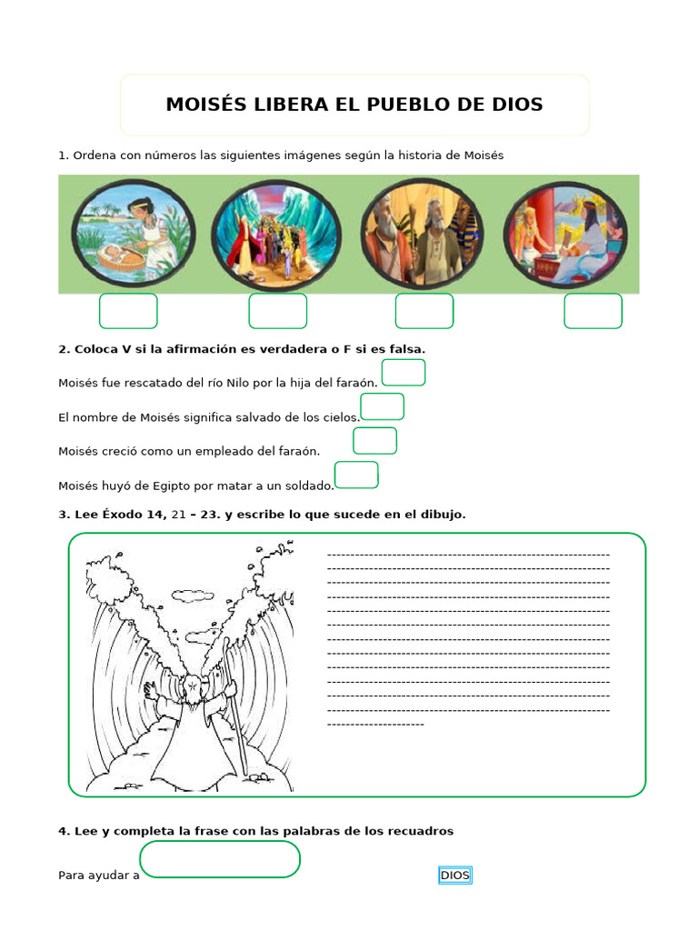Ficha-Juev-Reli-Moisés Libera El Pueblo de Dios | PDF