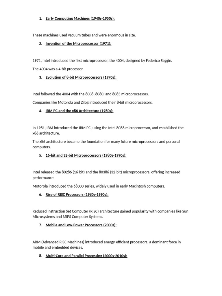 History of microprocessors | PDF