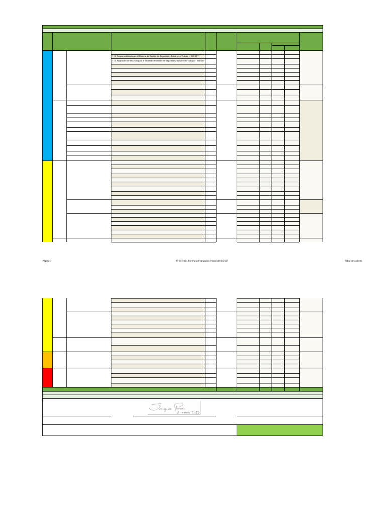 FT-SST-001 Formato Evaluacion Inicial del SG-SST | PDF