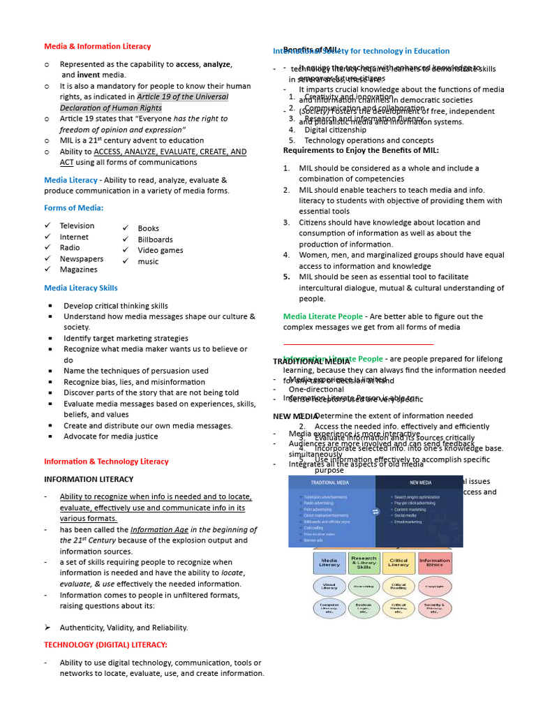 MIL Notes - Last 2 Pages Only | PDF