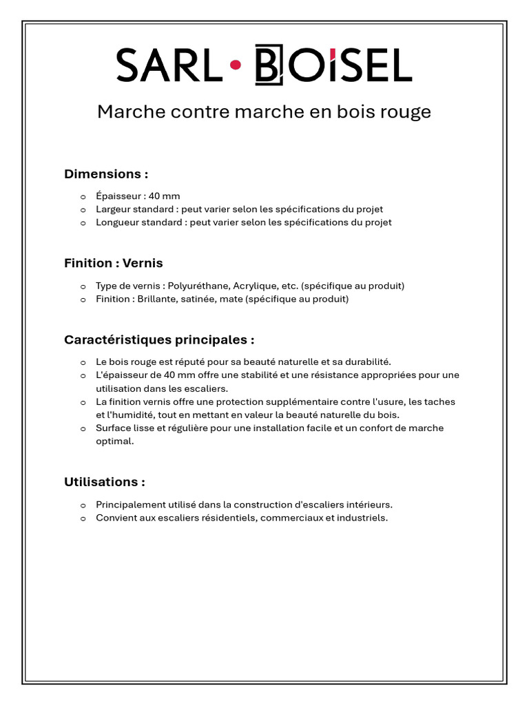 fiche technique marche countre marche | PDF