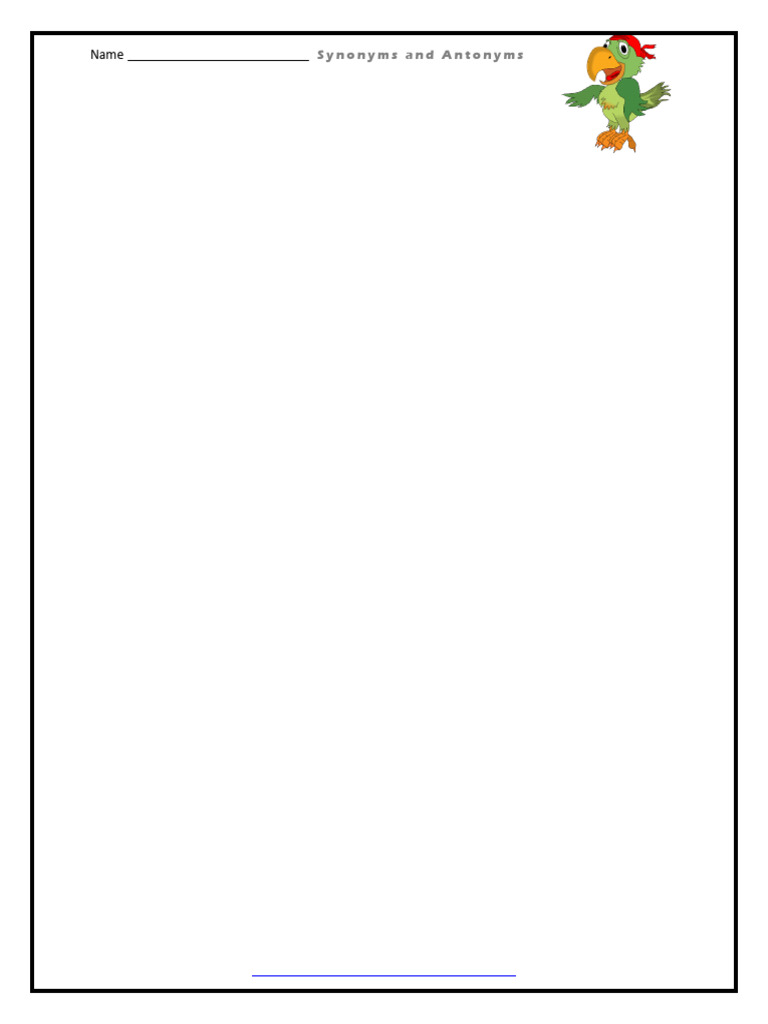 Identifying Synonyms: DIRECTIONS: Underline The Words That Are Synonyms ...