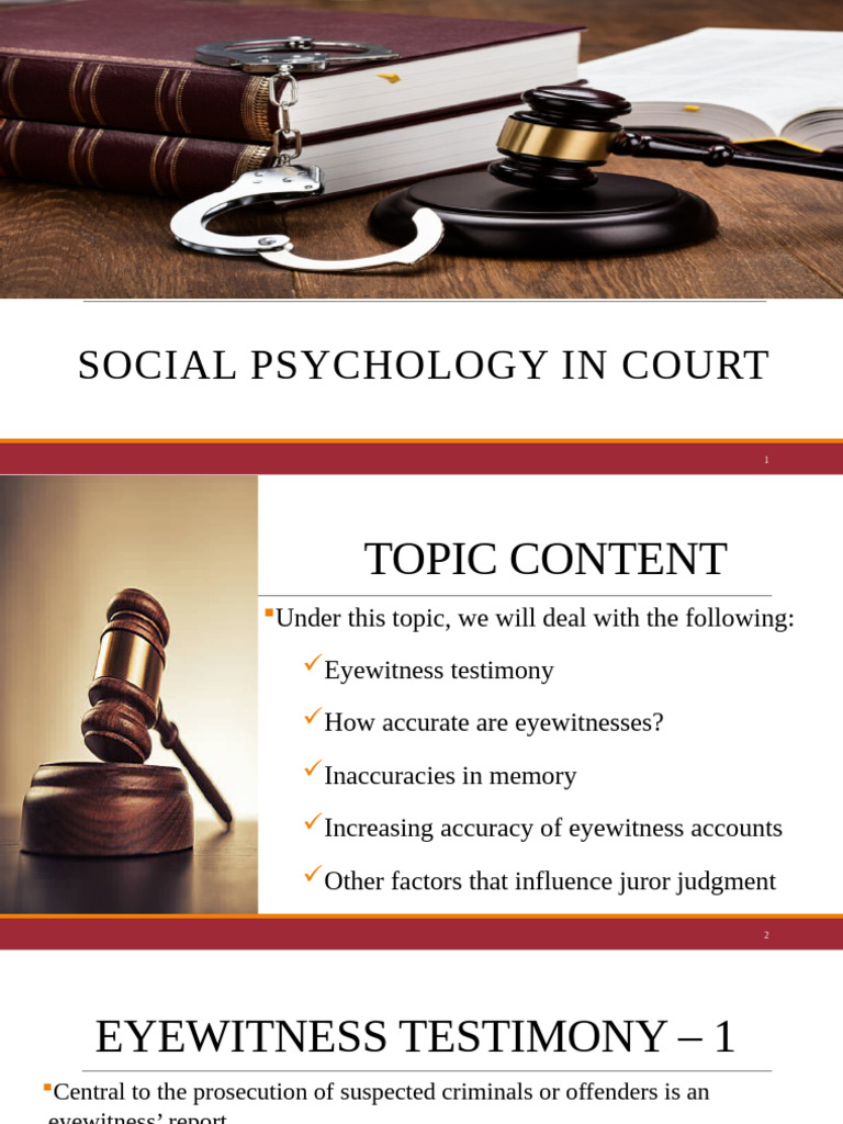 Social Psychology in The Courtroom | PDF