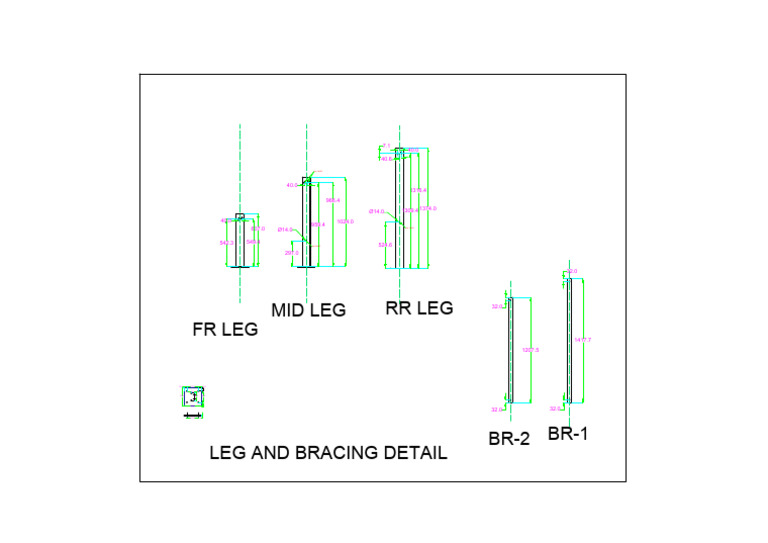 Skoda 3X3 Table at 15degree Leg and Bracing Detail | PDF