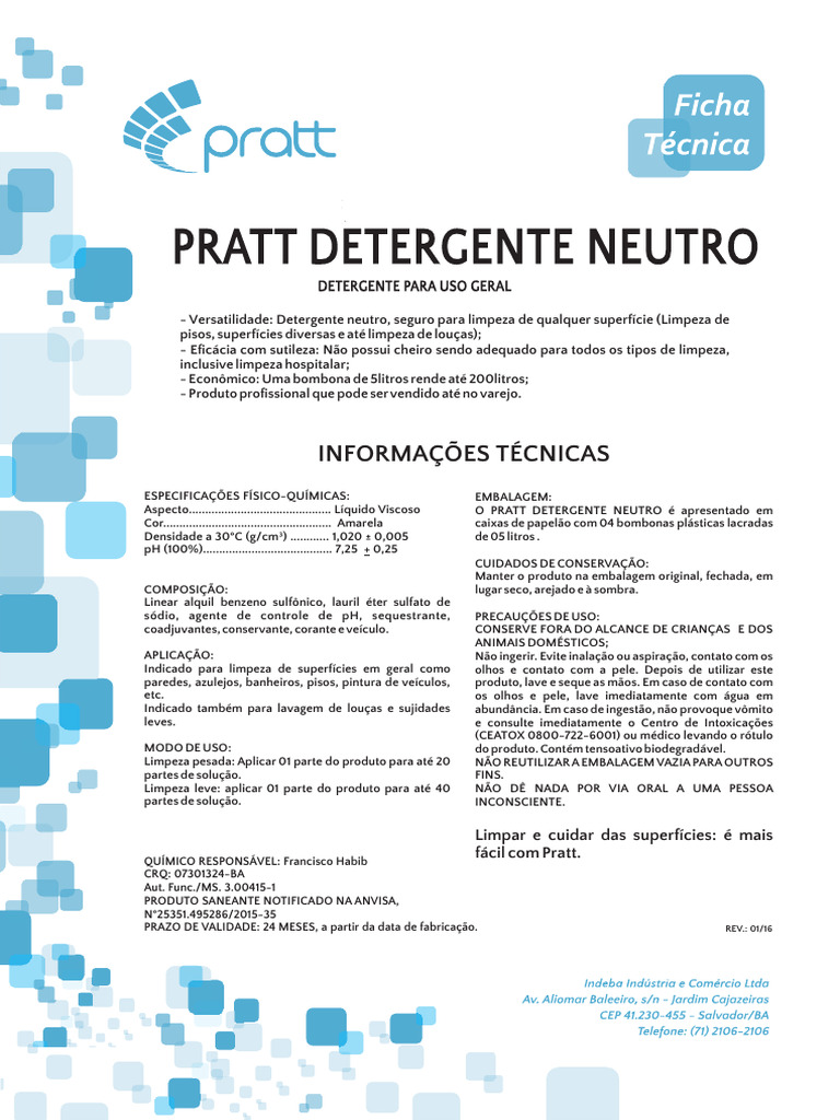 FT - Pratt-Detergente Neutro Fds | PDF
