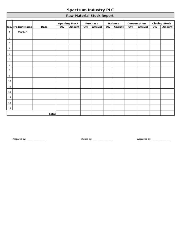 Raw Material Issue Form | PDF