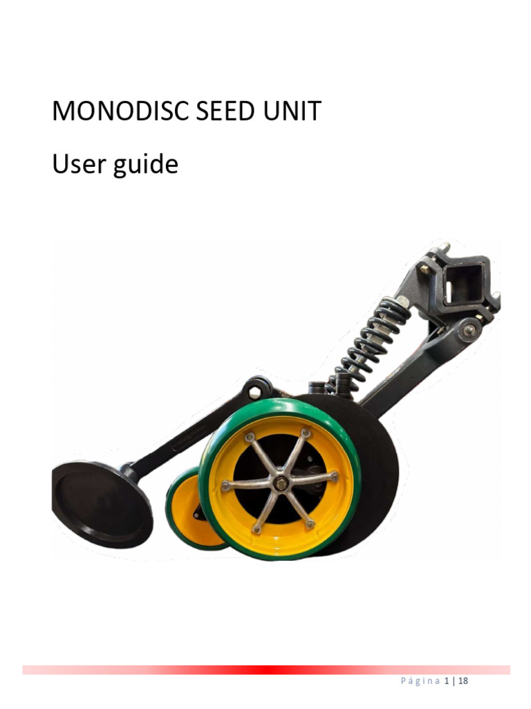 MONODISC SEED UNIT User Guide | PDF