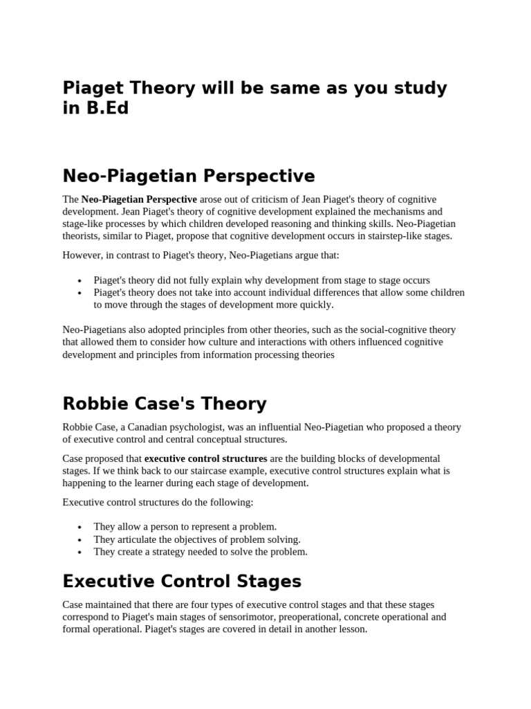 Piaget nad NEO Piaget | PDF