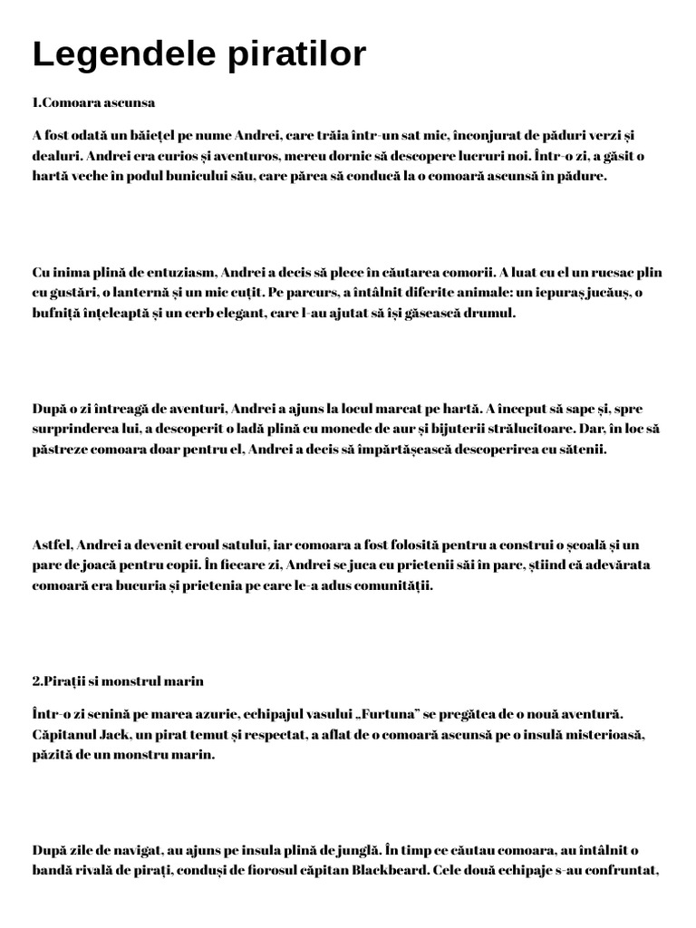 A Fost Odată Un Băiețel Pe Nume Andrei, Care Trăia Într-Un Sat Mic ...