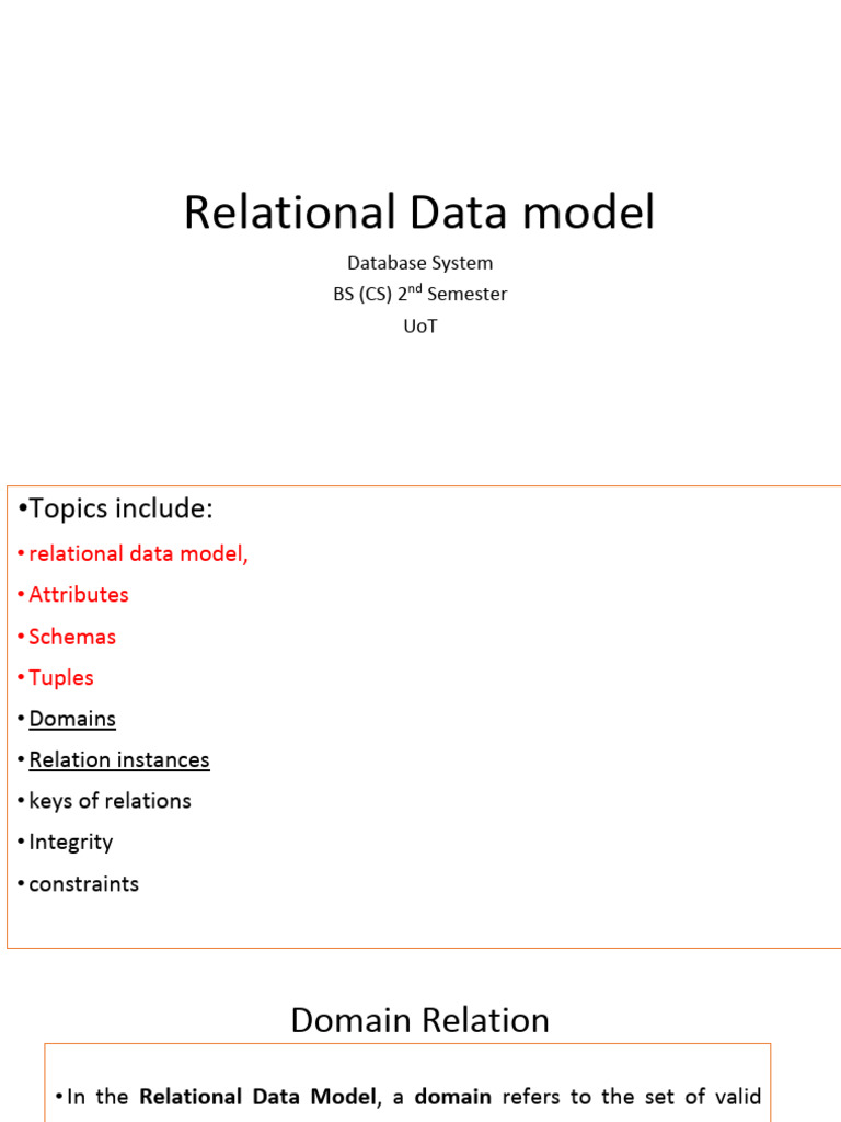 Domain Relation in Relational Data Model (KEYS) (UPDATED) | PDF Domain Relation in Relational Data Model (KEYS) (UPDATED) | PDF