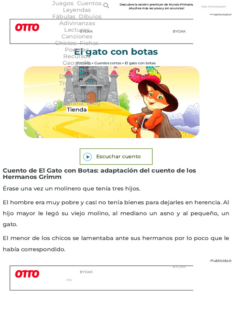 Cuento El Gato Con Botas | PDF