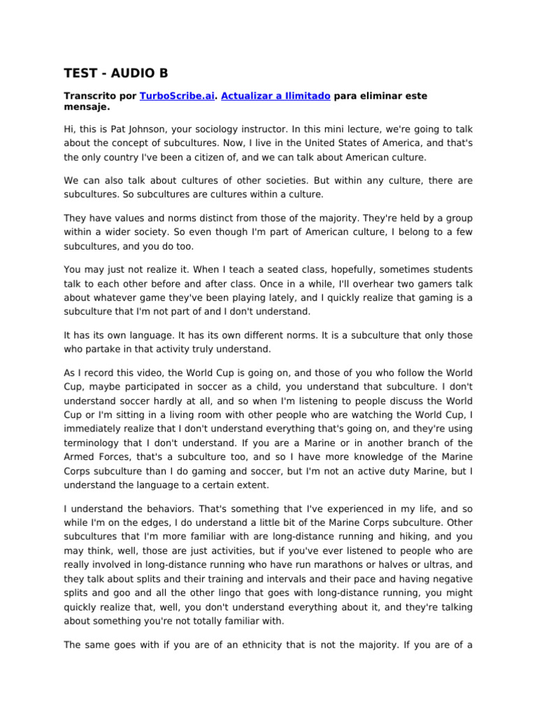 TEST - AUDIO B | PDF