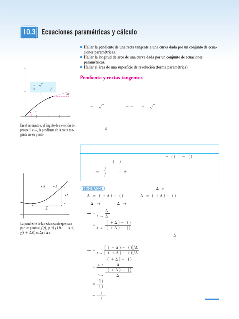 2.derivada de Una Curva en Forma Parametrica | PDF | Pendiente | Curva