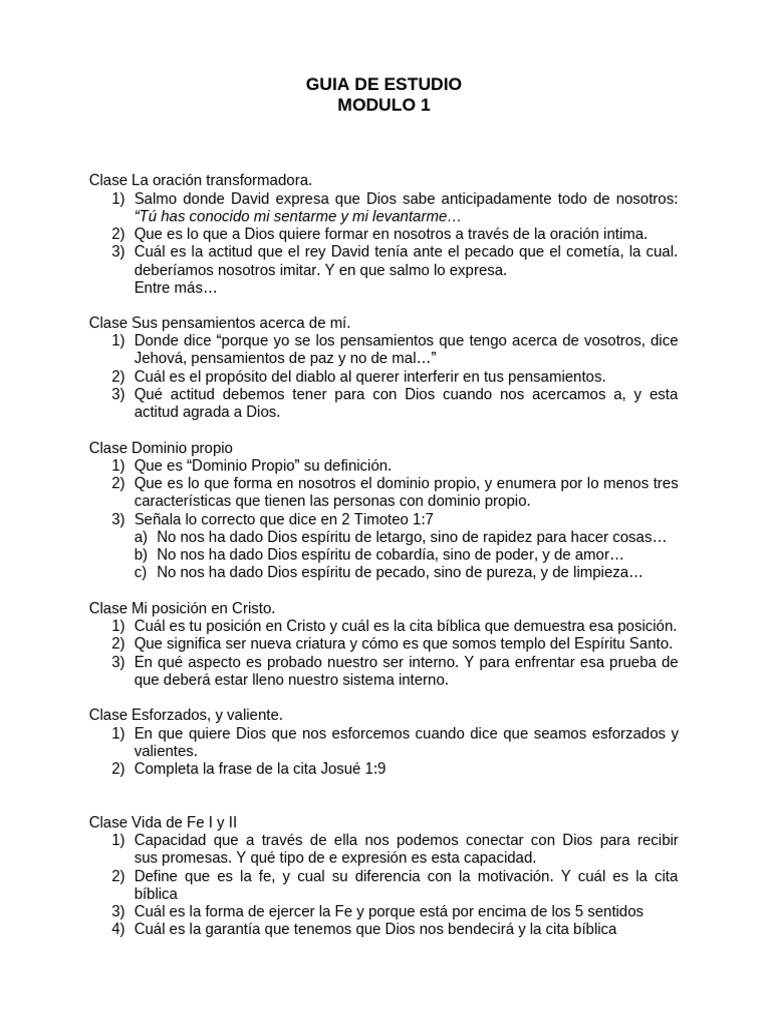 Guia de estudios Modulo I | PDF