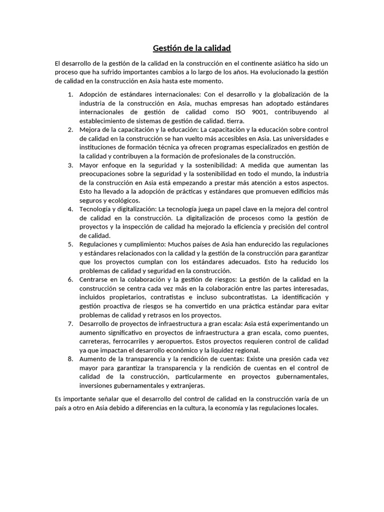 Gestión de la calidad | PDF