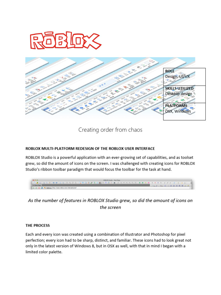 Roblox Studio Redesign | PDF