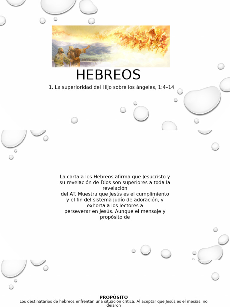 Libro de Hebreos Cap. 1 | PDF | Epístola a los hebreos | Jesús