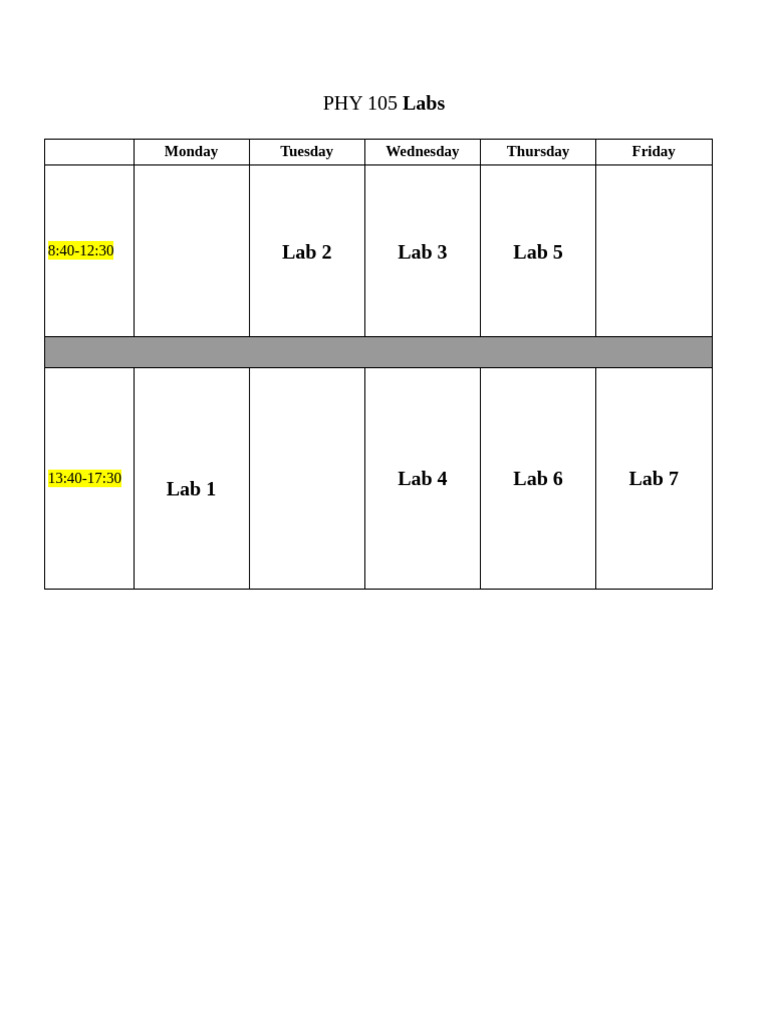 Available Lab Sections 20241 - Odtuclass | PDF