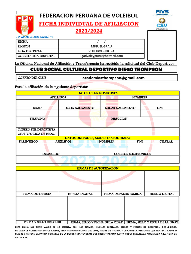 Onat 01 Ficha de Afiliación 2024 | PDF