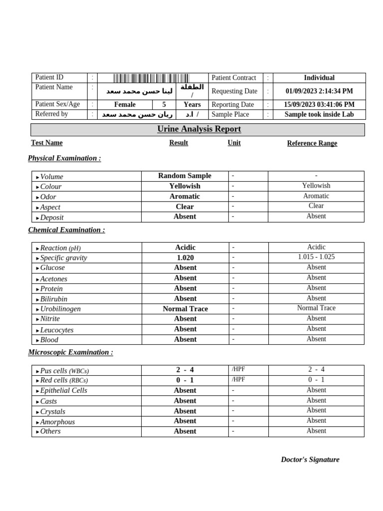 Urine Analysis | PDF