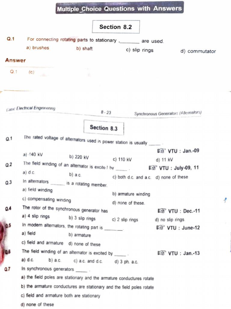 mcqs_synchronous generator | PDF