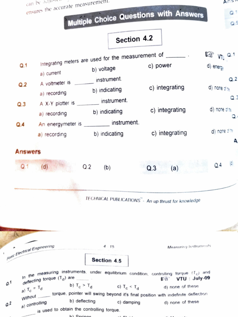 Mcqs - Measuring Instruments | PDF