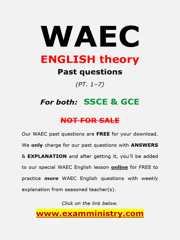 Waec Eng Theory Questions | PDF