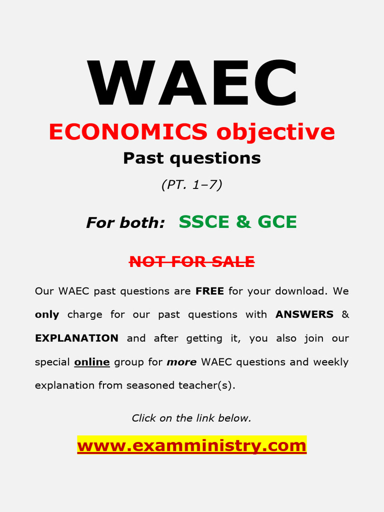 Waec Eco Obj Questions | PDF
